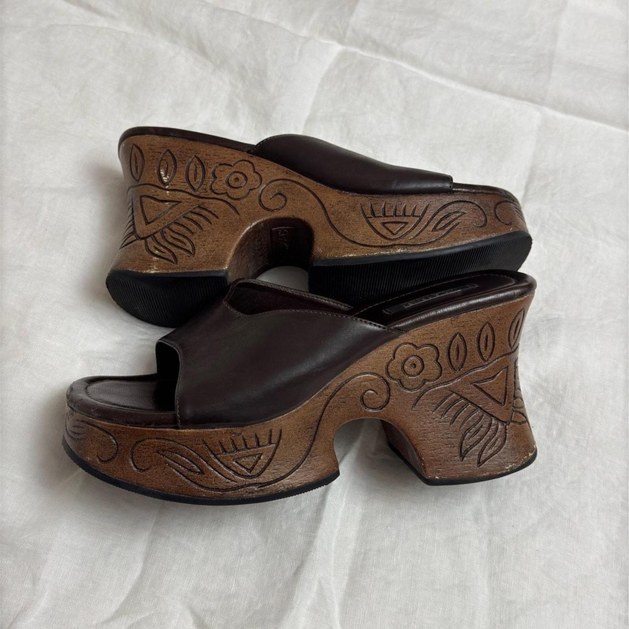 Vintage Splash Y2K Chunky Platform Wedges Size 8... | Depop