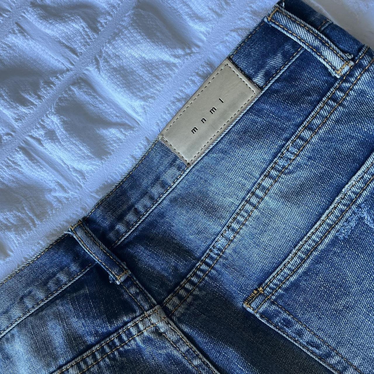 Mnml M1 Denim Jeans Vintage Blue Wash Ankle Zip... - Depop