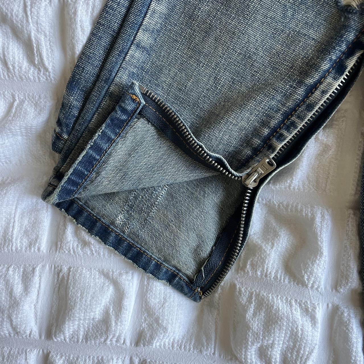 Mnml M1 Denim Jeans Vintage Blue Wash Ankle Zip... - Depop