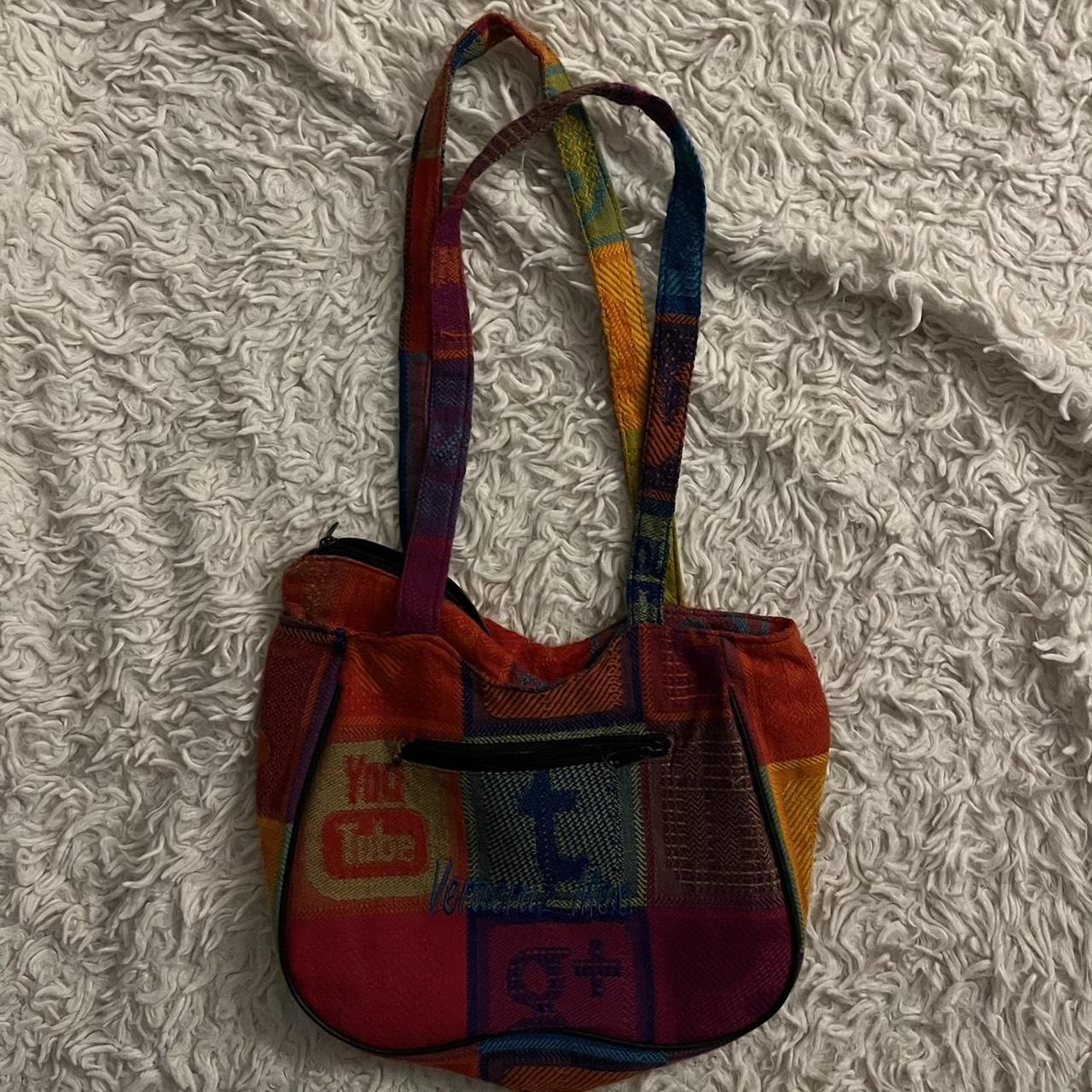 Handmade multicolor shoulder bag from Mexico Taking... - Depop
