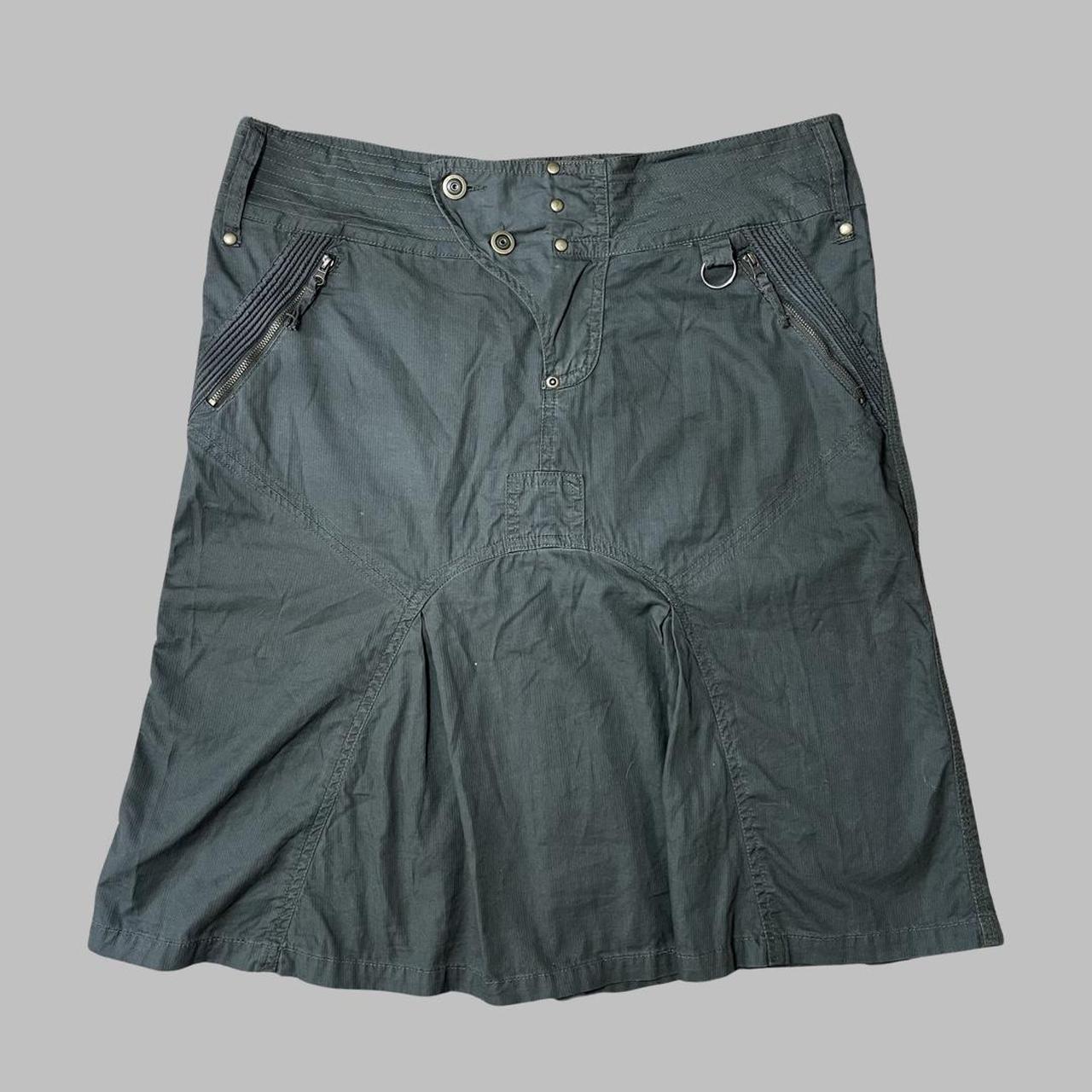 Y2k gorpcore combat skirt Knee length Low rise... - Depop