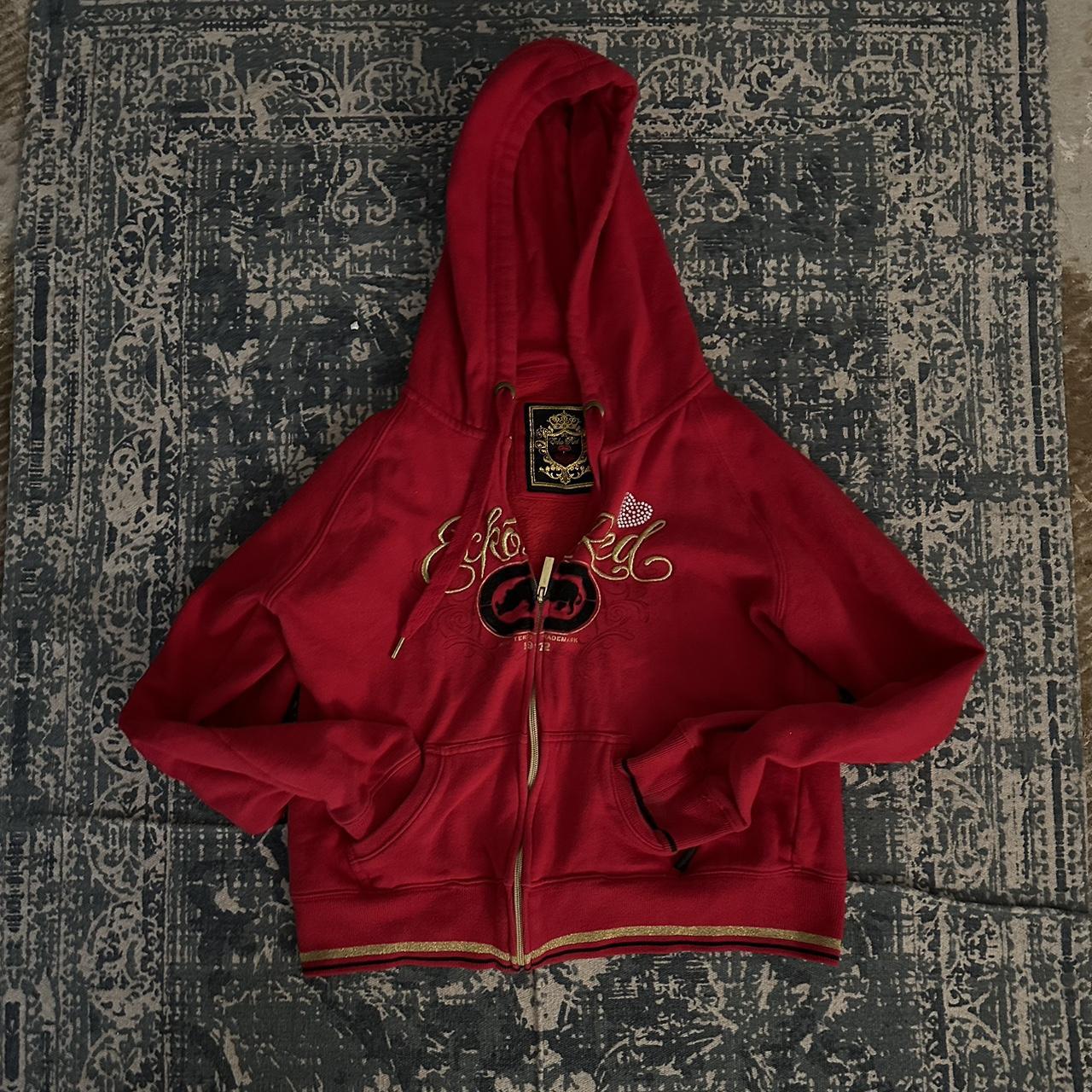 Women’s Ecko Red Zip Up Jacket Size Large 80%... - Depop