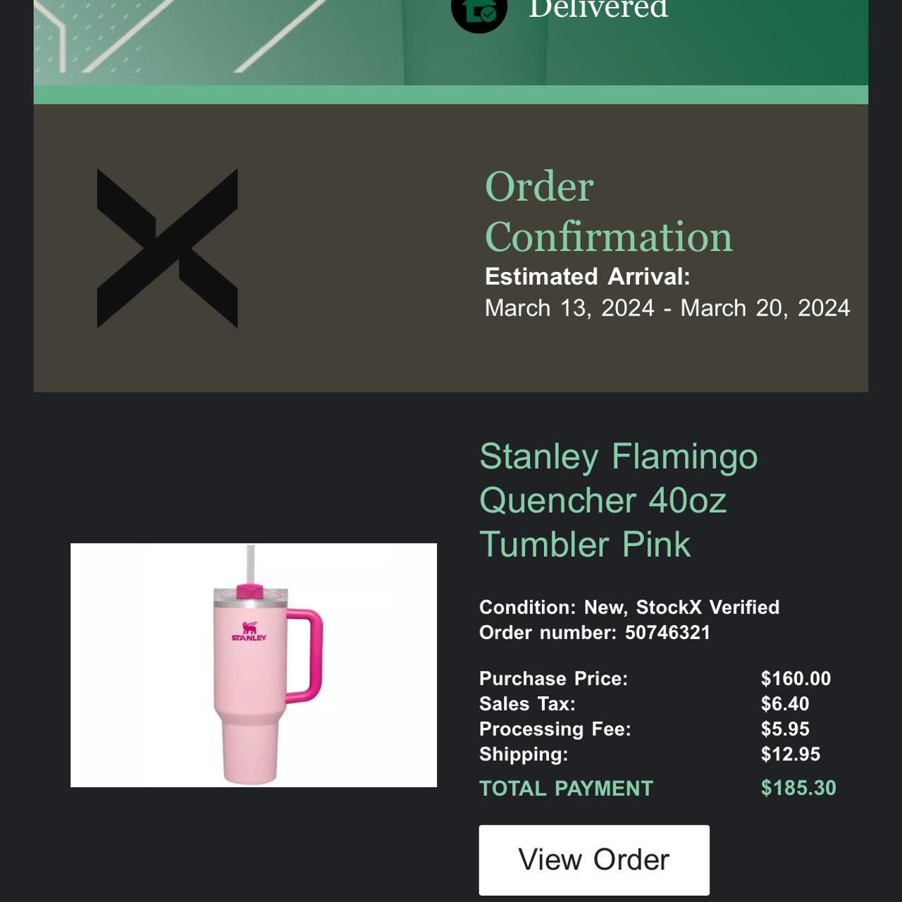 Stanley Tumbler 40oz (1.18L) in ‘Flamingo’ Multiple... - Depop