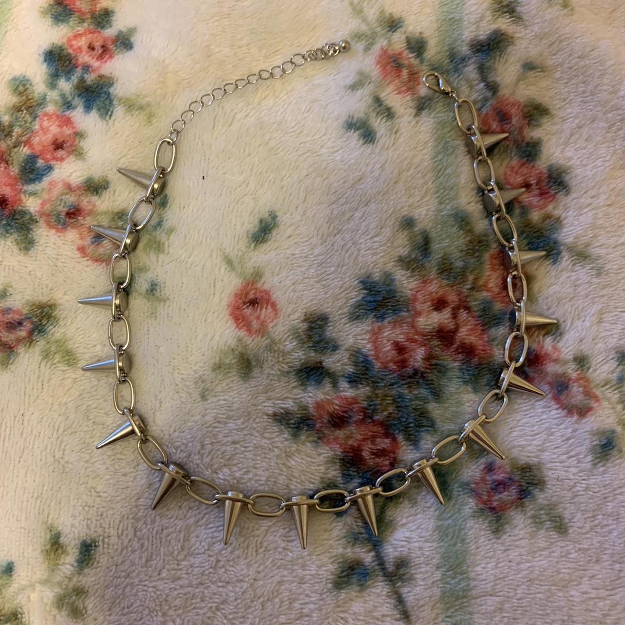 2 piece spiked necklaces rest just at my... - Depop