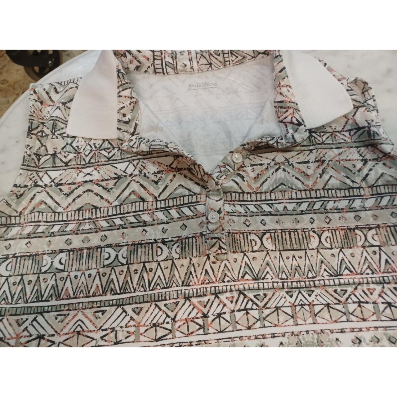 Northern Reflections Women's White and Green Shirt | Depop