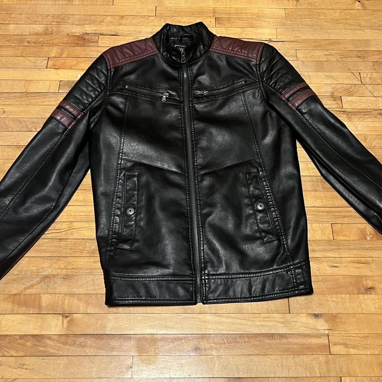 hard edge leather jacket - Depop
