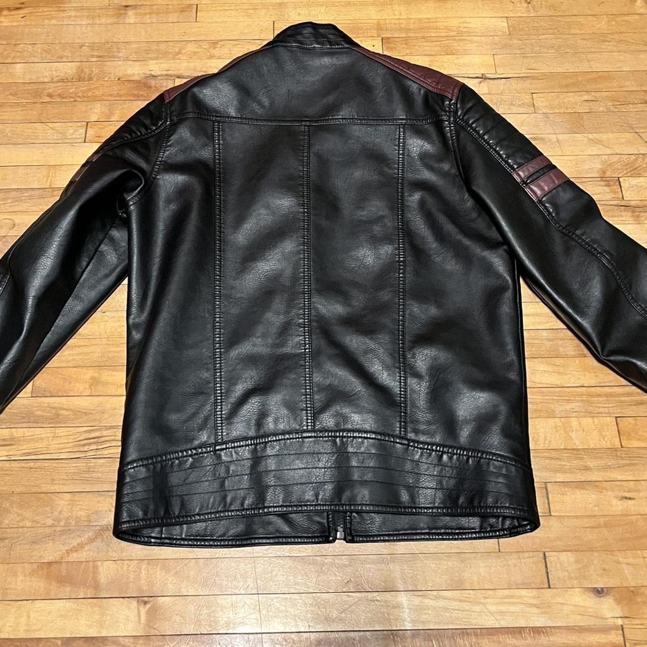 hard edge leather jacket - Depop