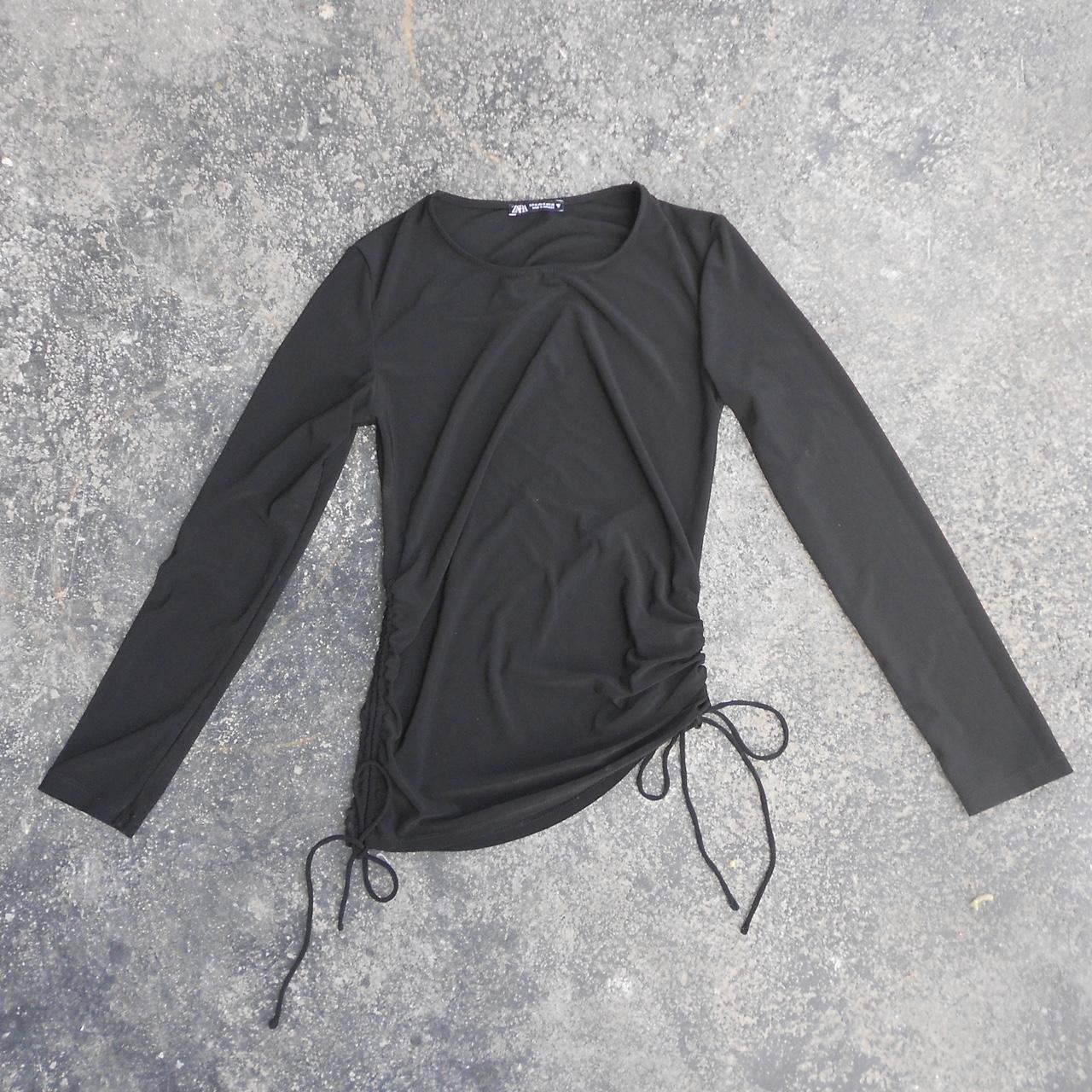 Zara Black Long Sleeve Strings on the side that can... - Depop