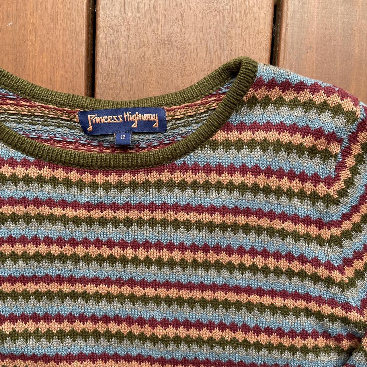 cute vintage style sweater, unique colours and... - Depop