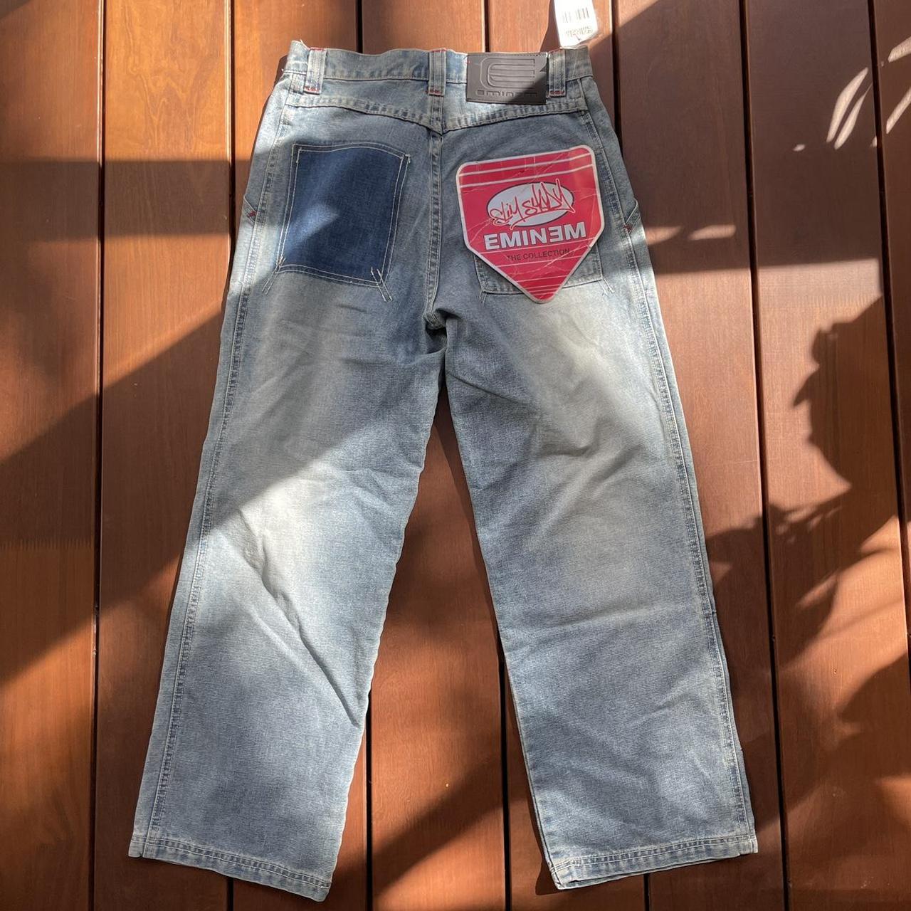 Incredible VINTAGE EMINEM EMBROIDED JEANS SLIM... - Depop