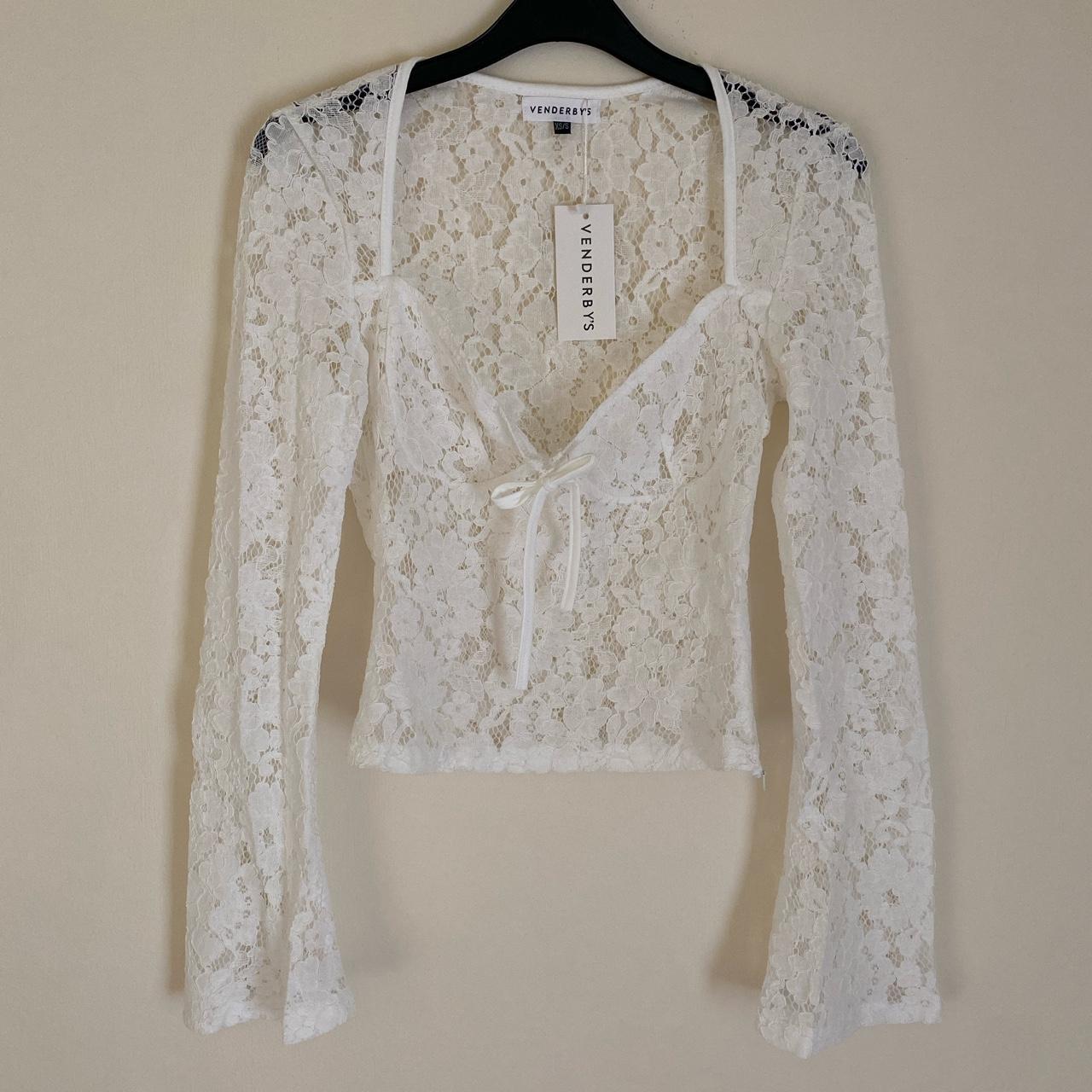 Venderbys - White Love Lace top Beautiful lace... - Depop
