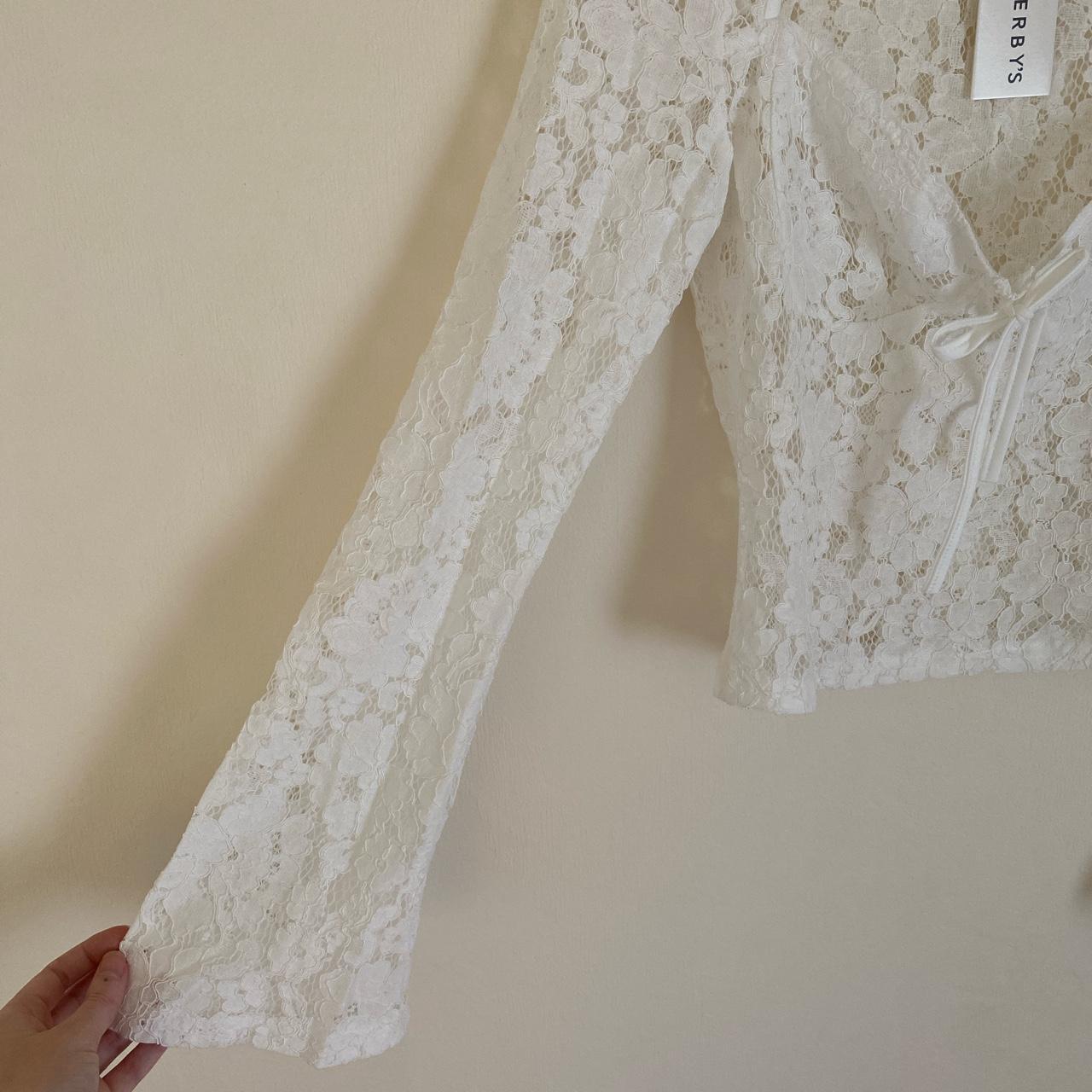 Venderbys - White Love Lace top Beautiful lace... - Depop