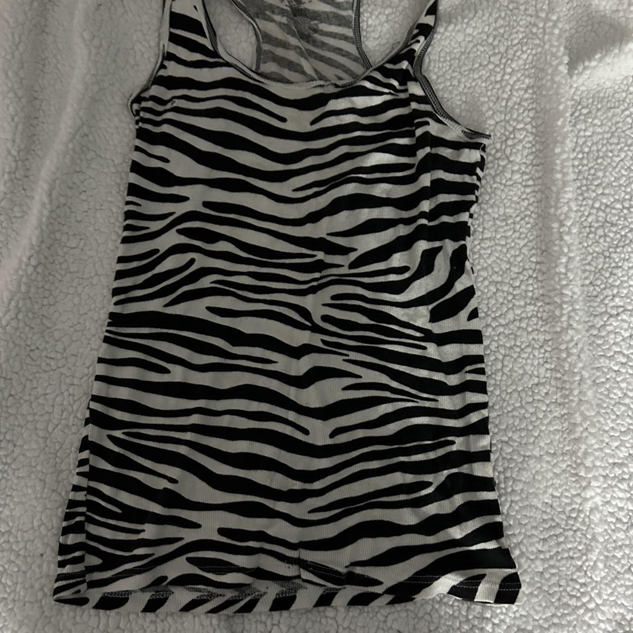 Black and white zebra print tank top #zebraprint - Depop