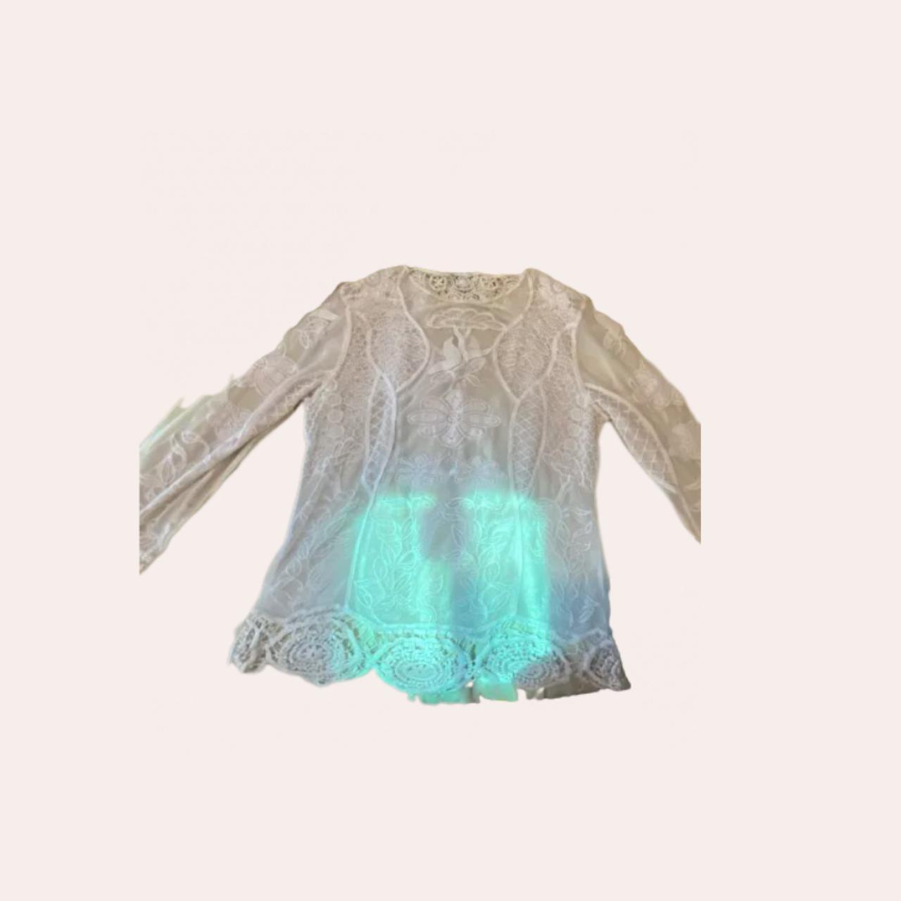 intricate lace-like top; beautiful as a summer... - Depop