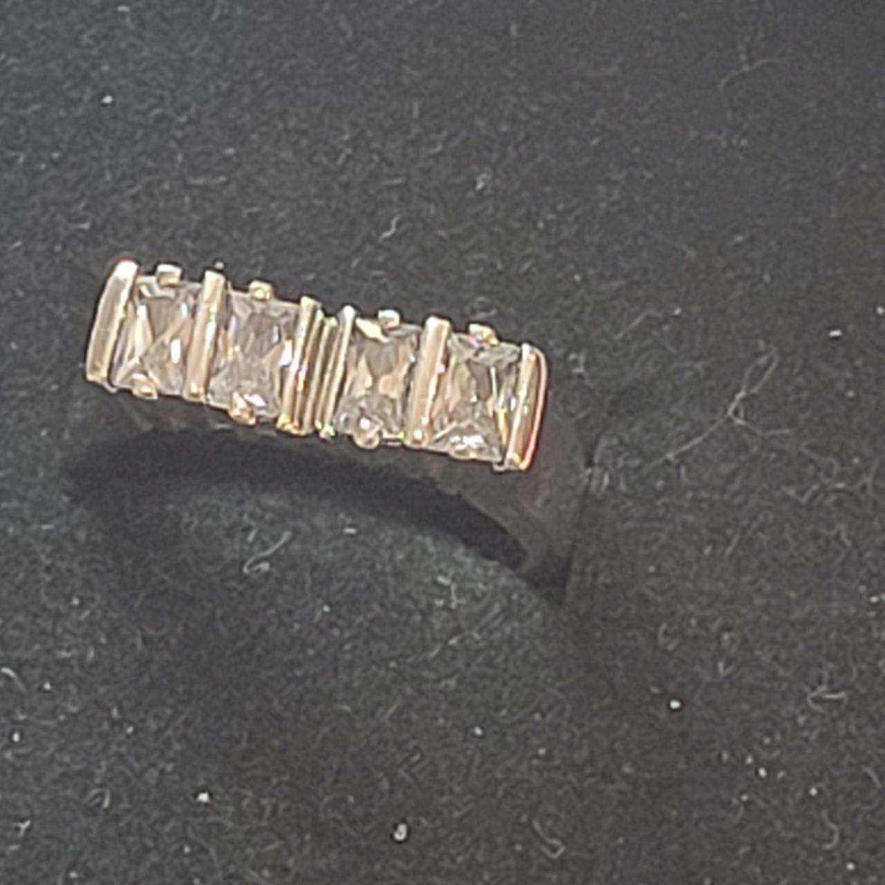 925 Silver & Cz Ring Size O The Czs Are Raised In A... - Depop