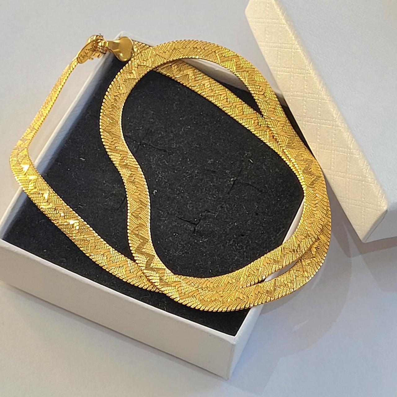 Vintage 9ct gold plated Napier flat snake stye zig... | Depop