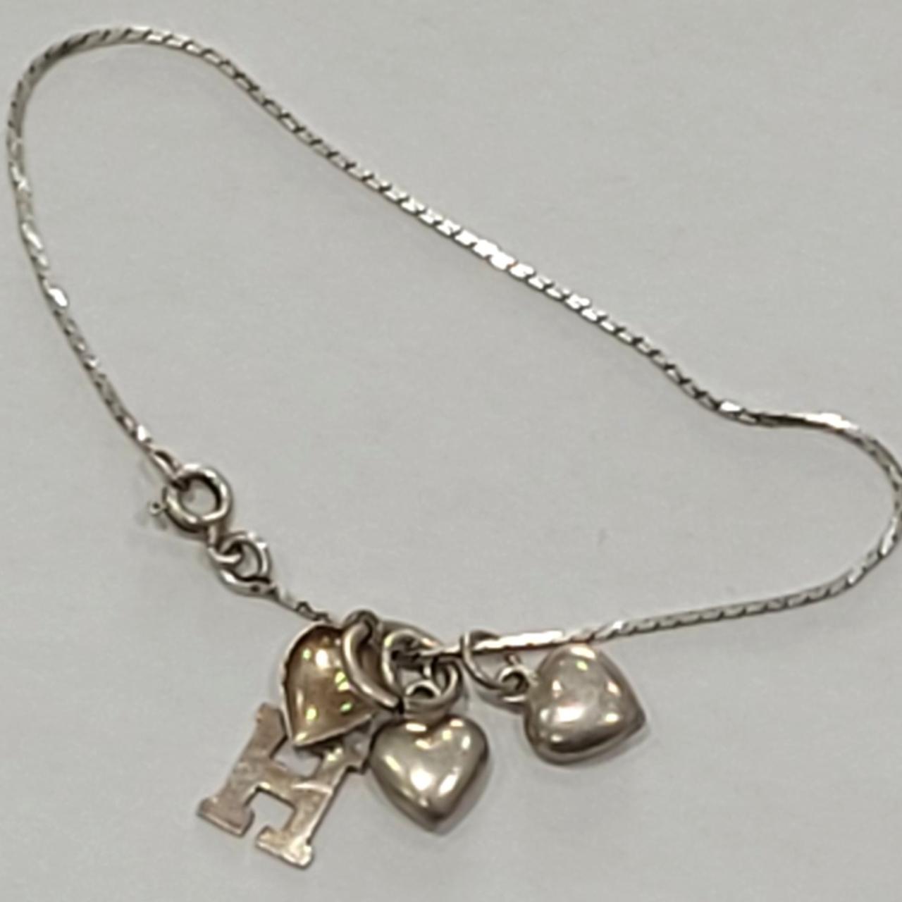 Vintage Hallmarked Sterling Silver Initial Letter H... - Depop