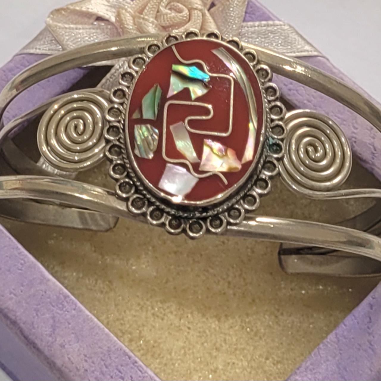 Very beautiful Alpaca Mexico Bracelet Cuff Bangle... - Depop