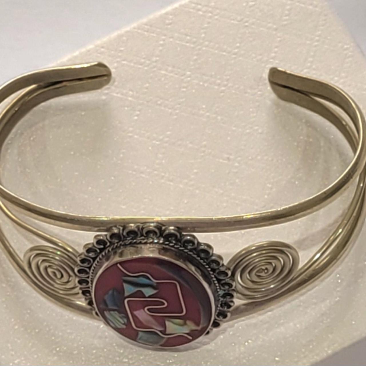 Very beautiful Alpaca Mexico Bracelet Cuff Bangle... - Depop