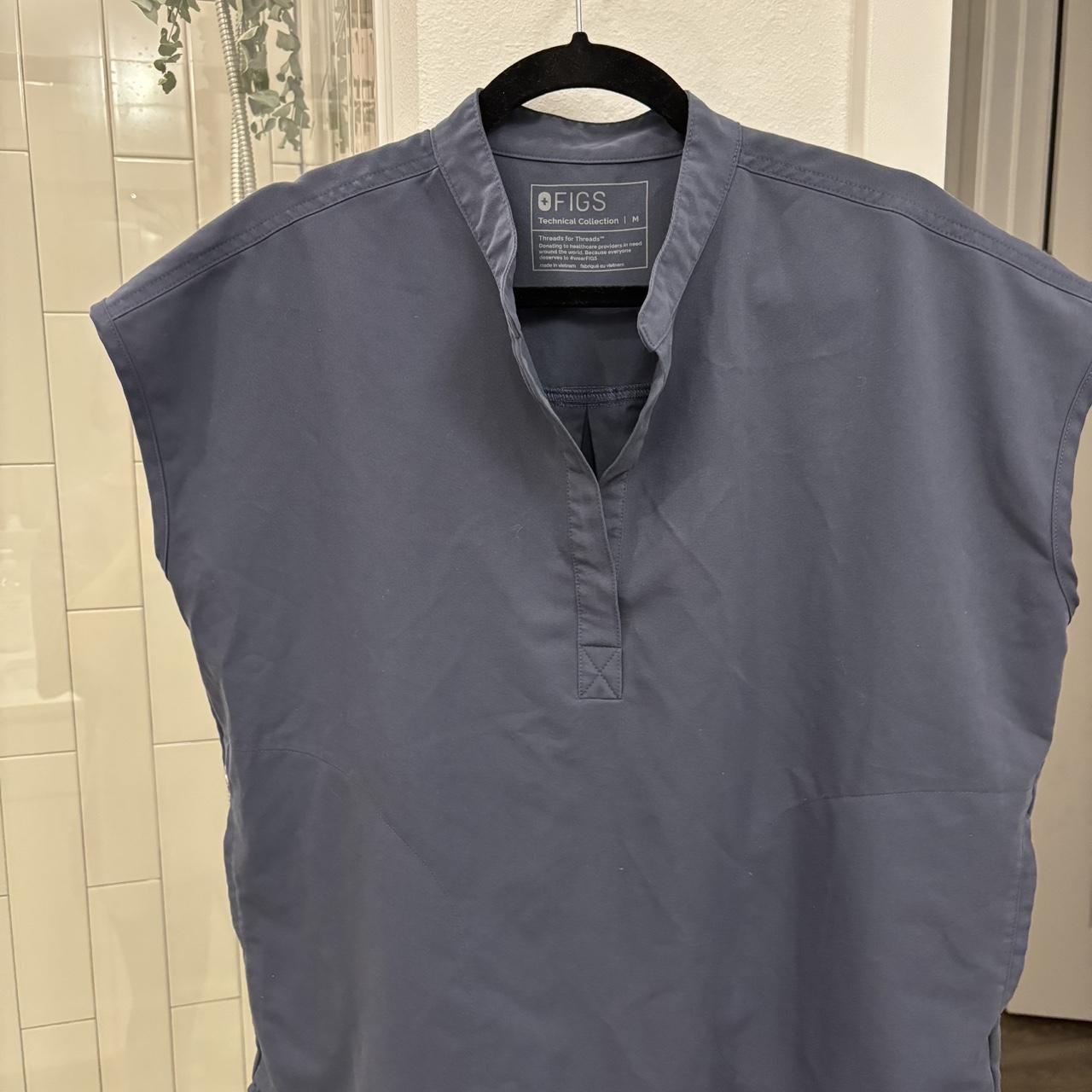 Figs Women's Rafaela Scrub Top Shirt Size M Blue... - Depop