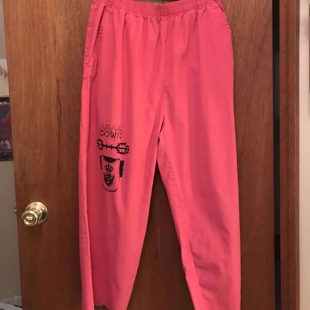 1 of 1 hot pink screen printed pants #1off - Depop