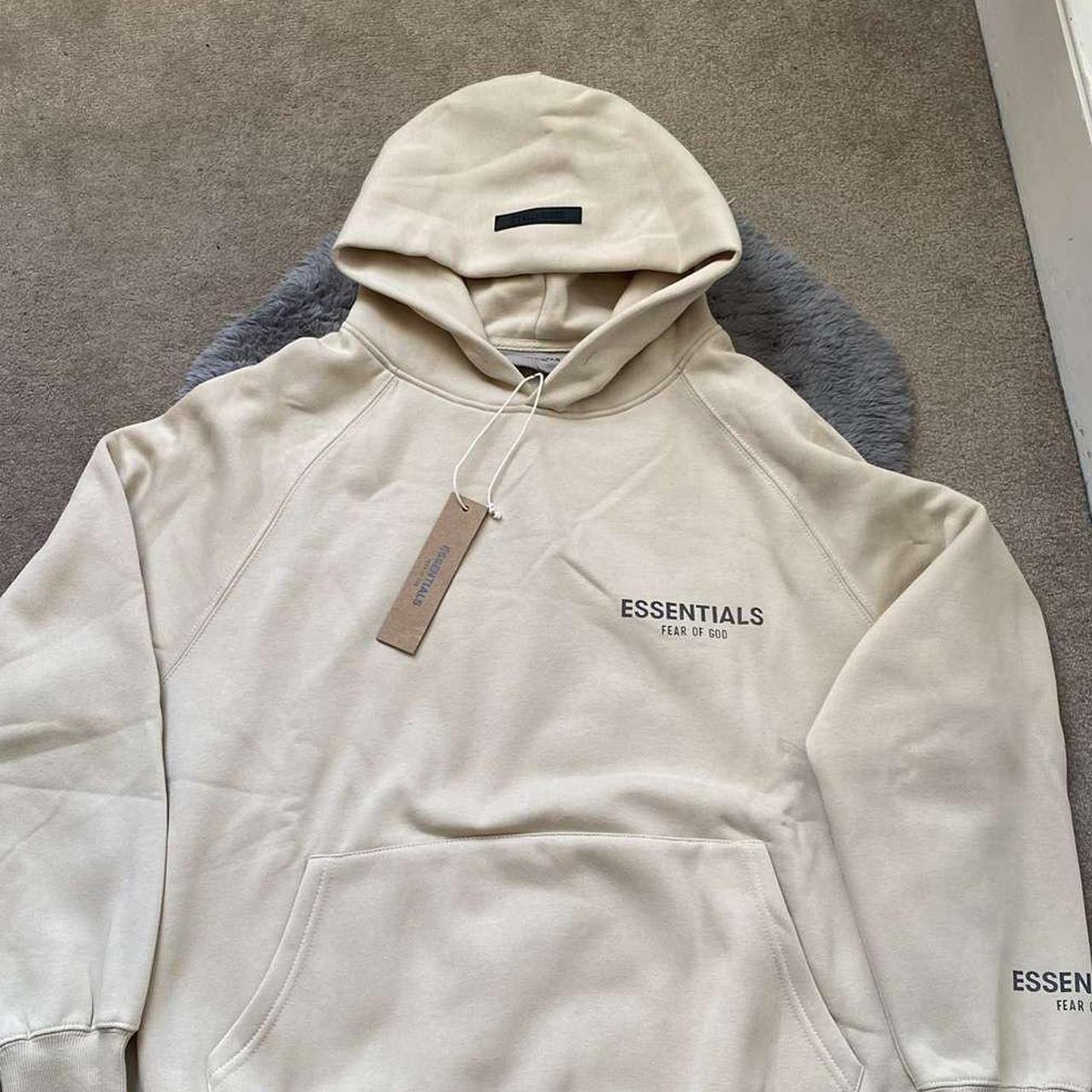 Essentials FOG Hoodie - Beige Size S Brand New... - Depop