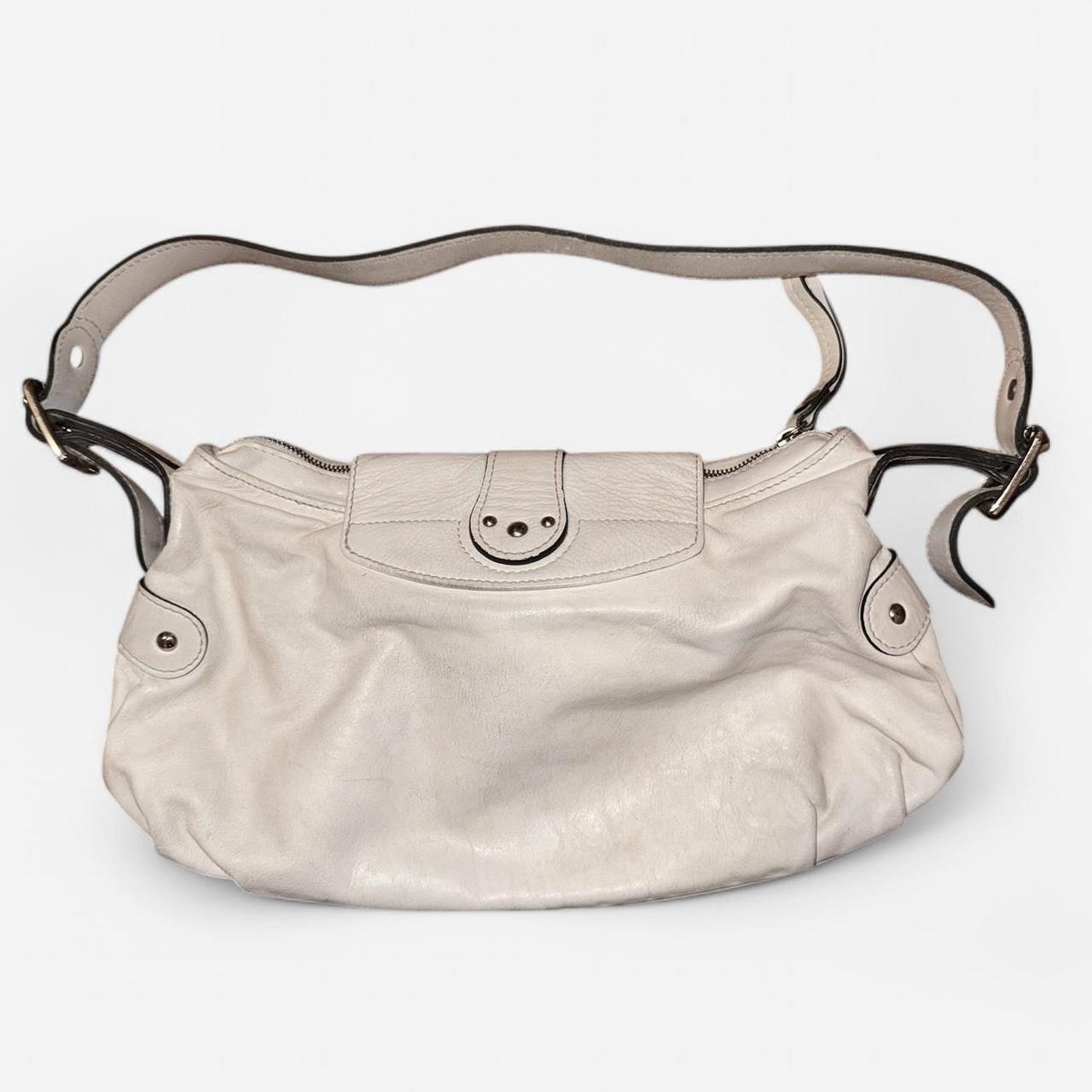 Gorgeous Authentic Longchamp White Leather Shoulder... | Depop