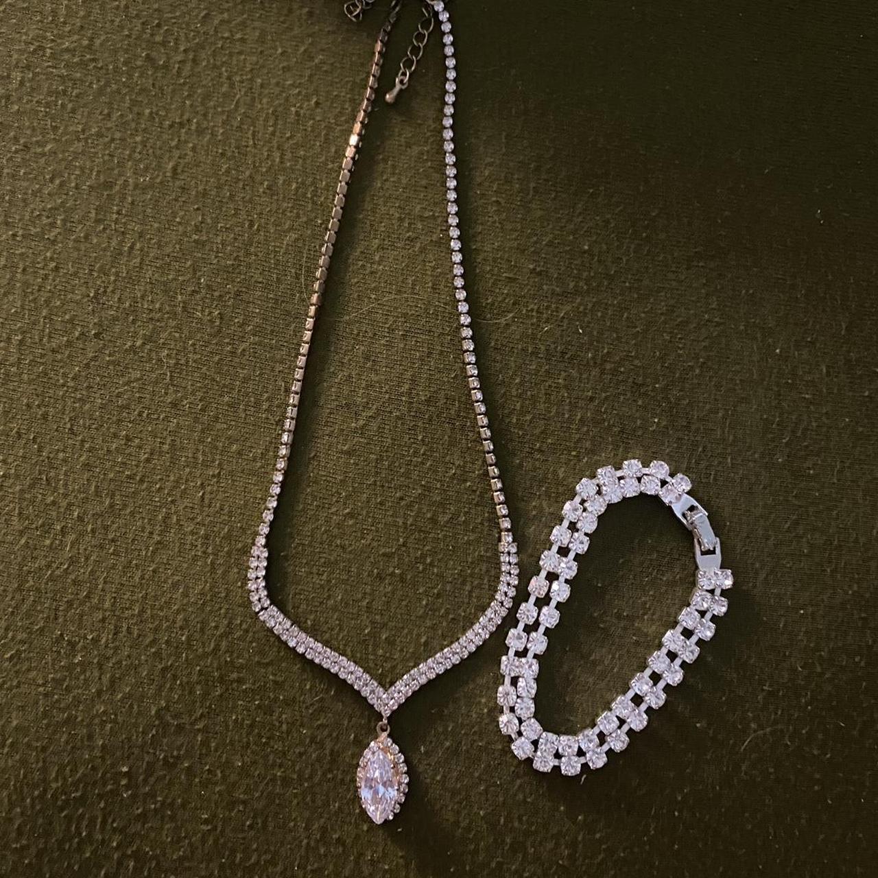 Bling Jewelry set!! - one necklace - one bracelet... - Depop