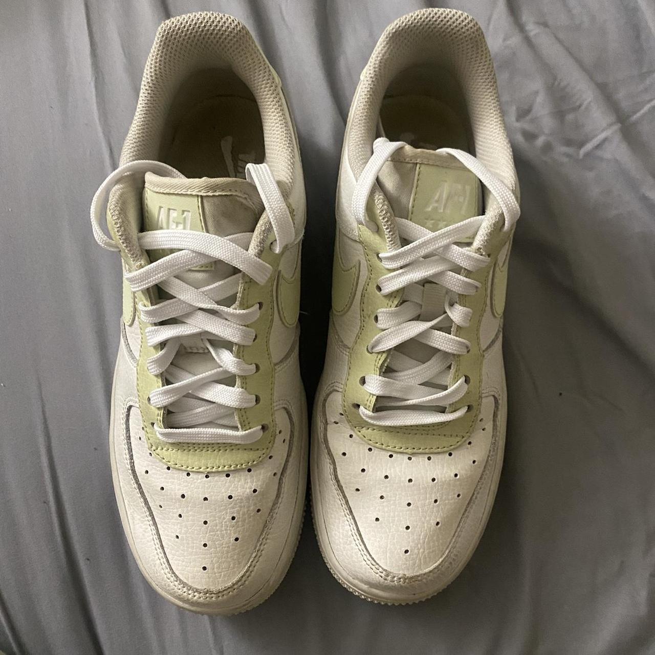 old green and white Nike AF1- these are a size 7 and... - Depop