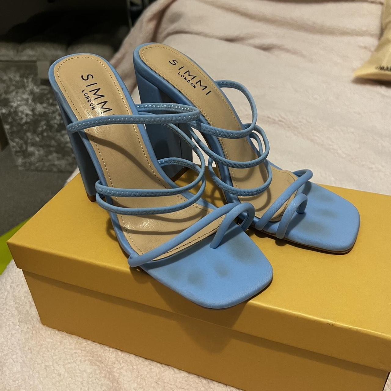 Simmi London blue heels -size 4 -worn twice - Depop