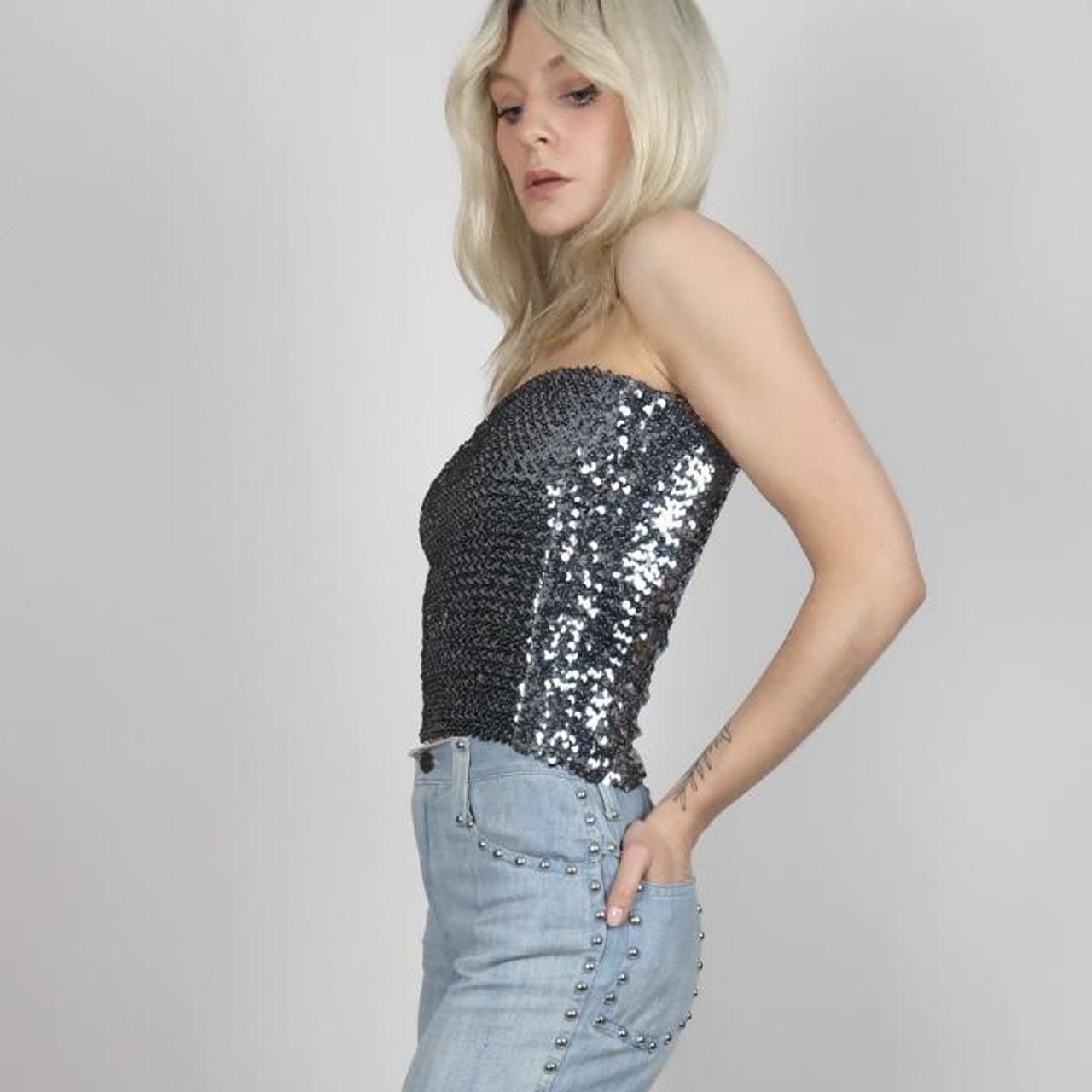 Late 1970s sequin tube top. These are so perfect for... - Depop