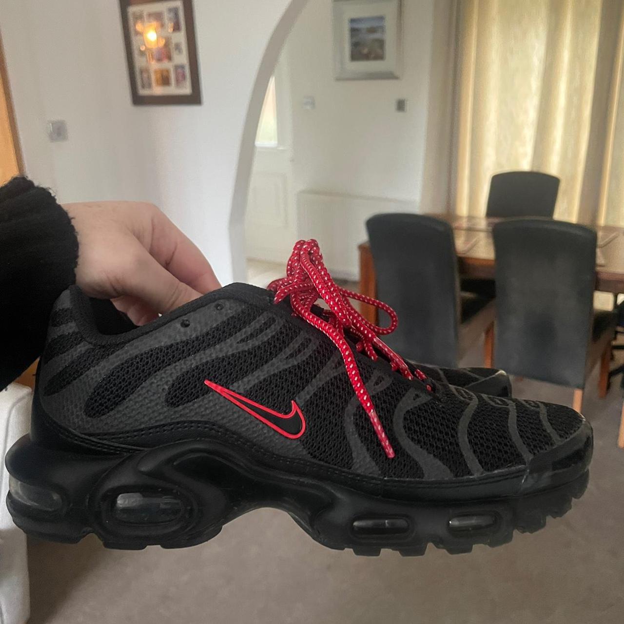 Nike Air max plus TN tuned university red and metal... - Depop