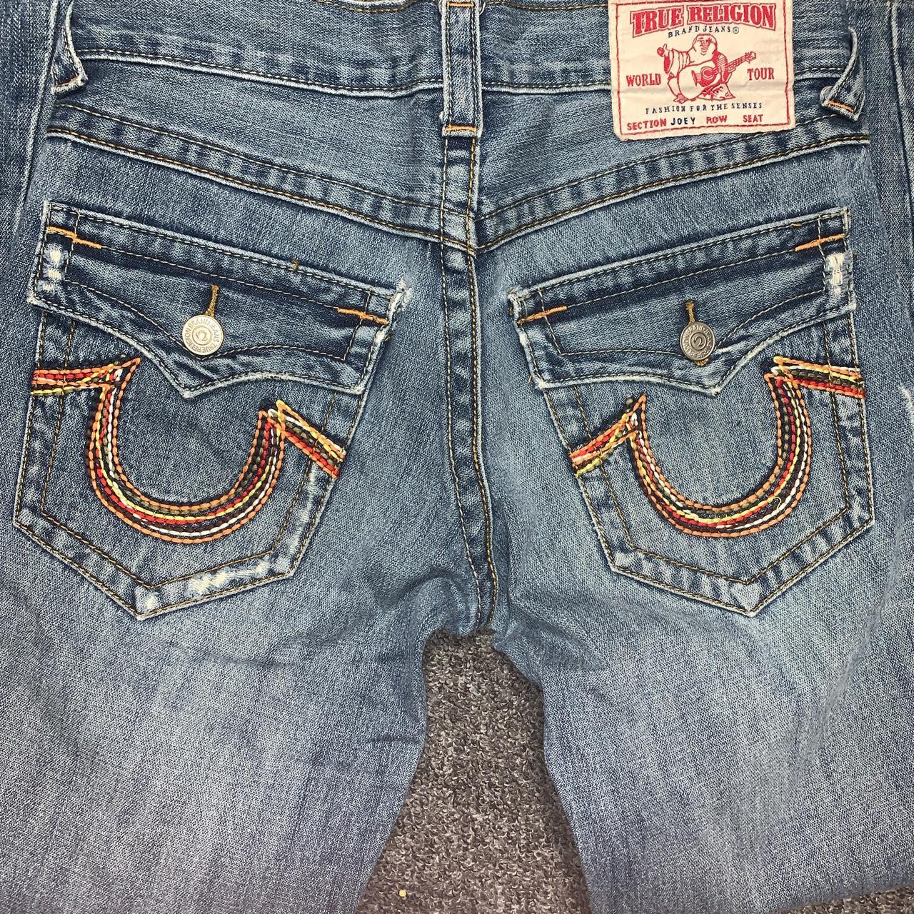 TRUE RELIGION FLARED EMBROIDERED JEANS True... - Depop