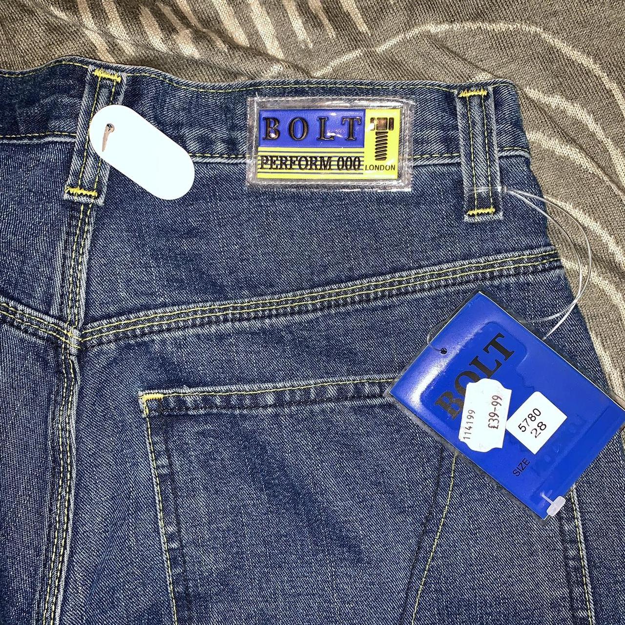 BAGGY BLEU BOLT SKATER JEANS Super baggy wide leg... - Depop