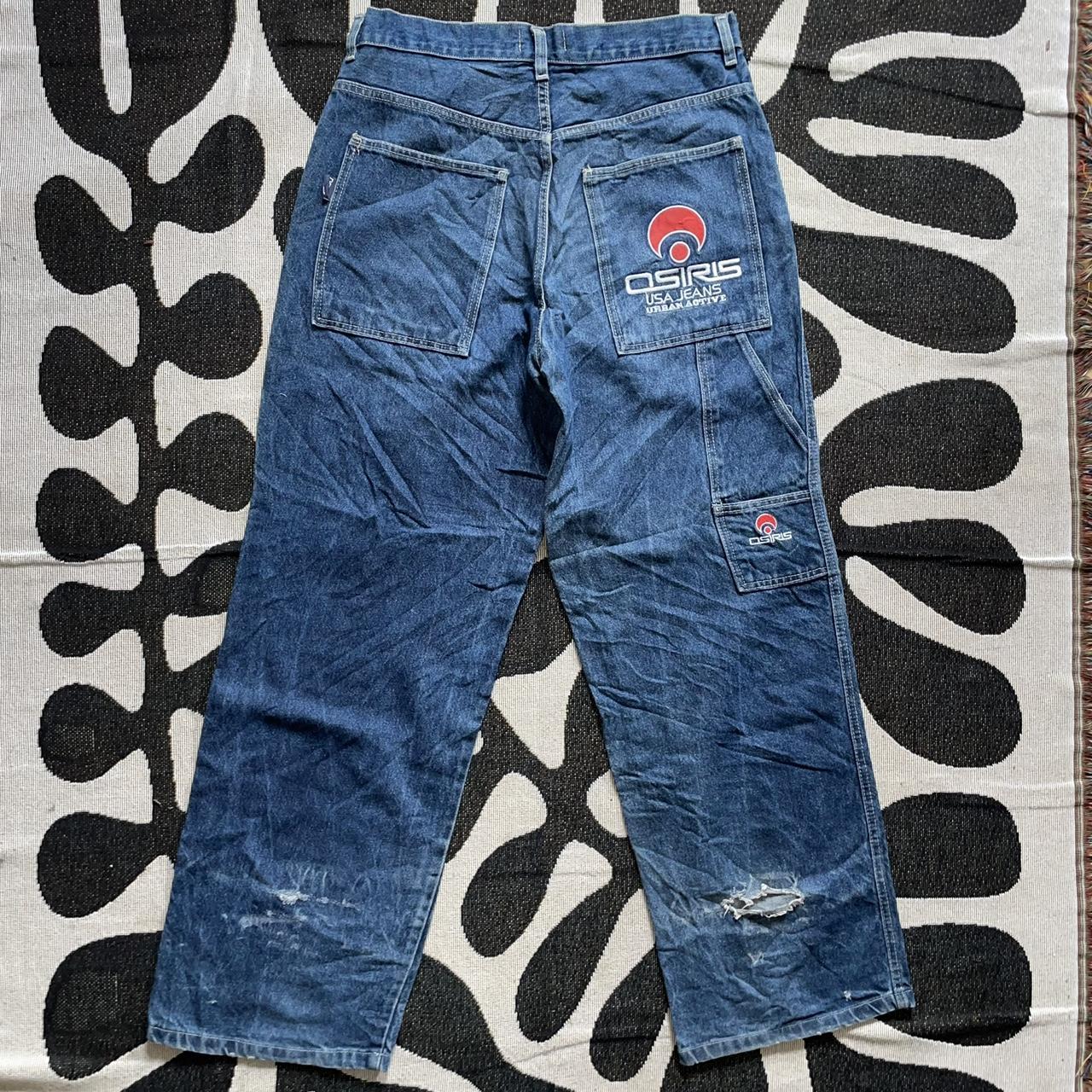 OSIRIS VINTAGE EMBROIDERED BAGGY JEANS Dope late... - Depop