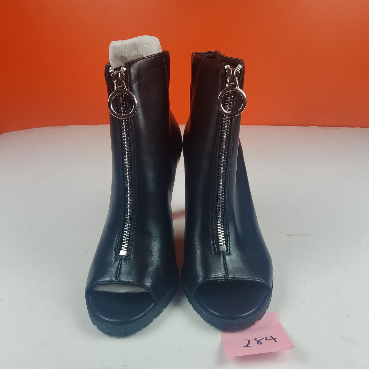 Bar III Front Zip Peep Toe Ankle High Dress Bootie... - Depop
