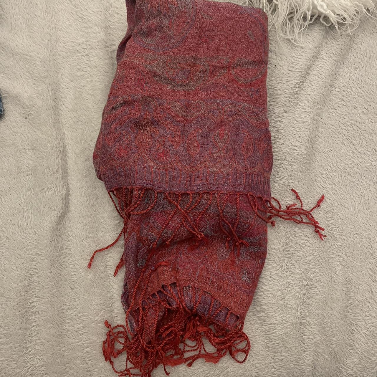 Women's Pink and Red Scarf-wraps | Depop