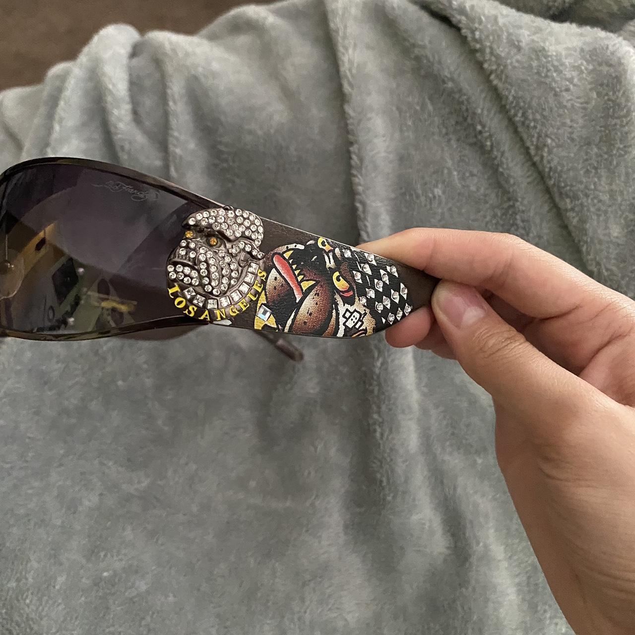ed hardy vintage sun glasses, never worn. - Depop