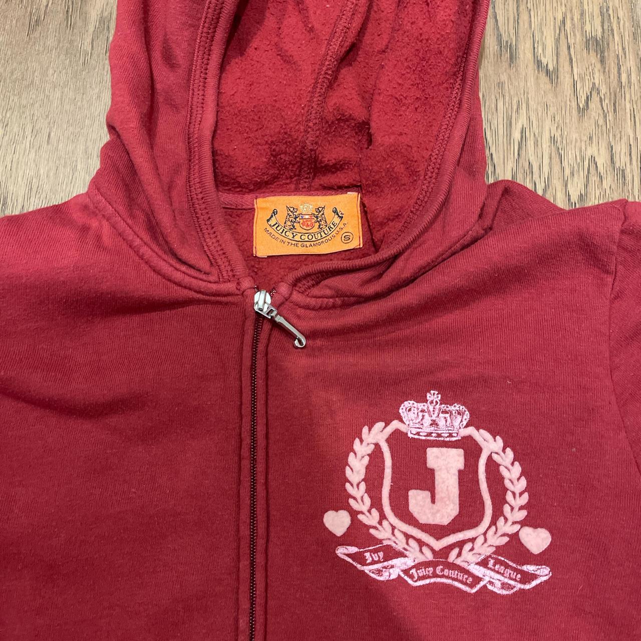 Red Juicy Couture zip up cropped hoodie This rare... | Depop