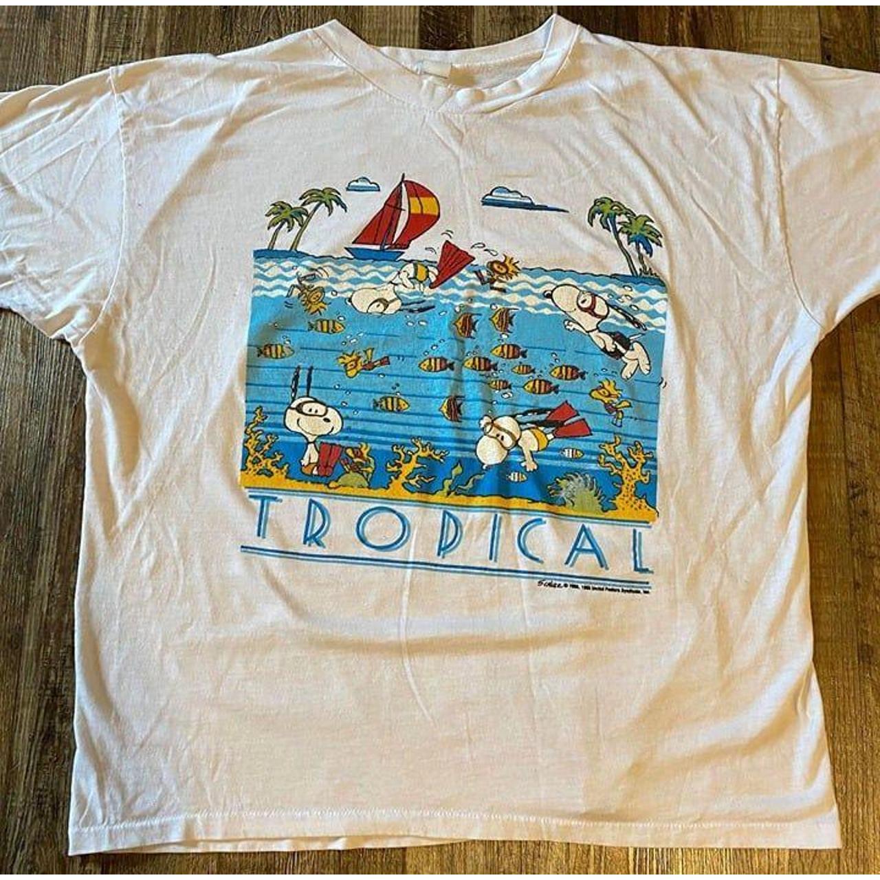 Hi, hello! Vintage 1965 Snoopy Tropical Summer... - Depop