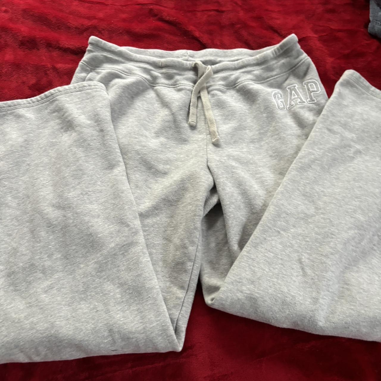 bootcut low rise grey gap sweats - Depop