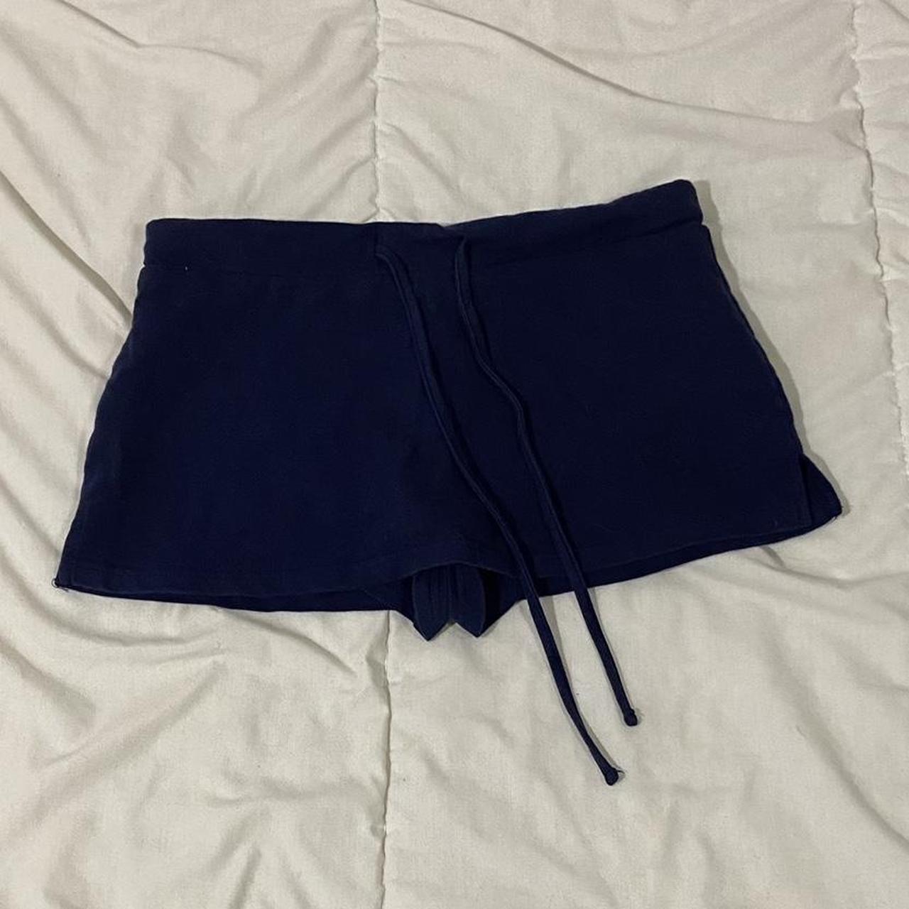 navy blue low to mid rise micro skirt with little... | Depop