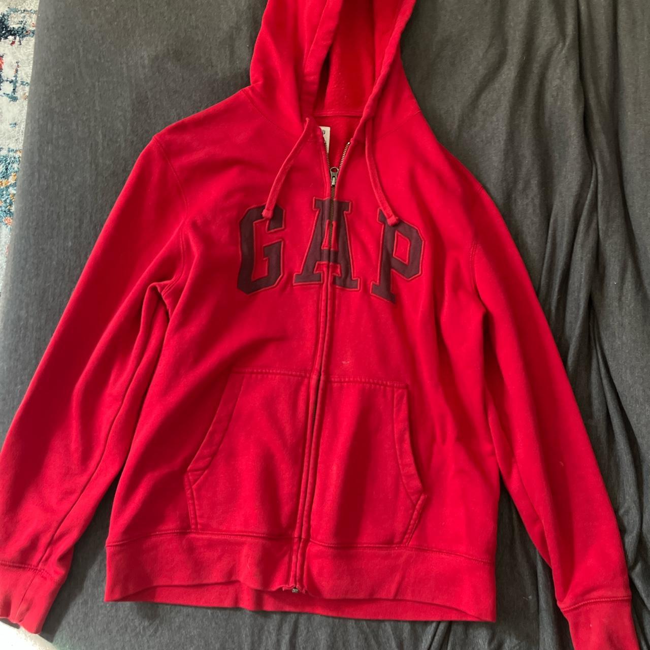 Red Gap zip up sweater. - Depop