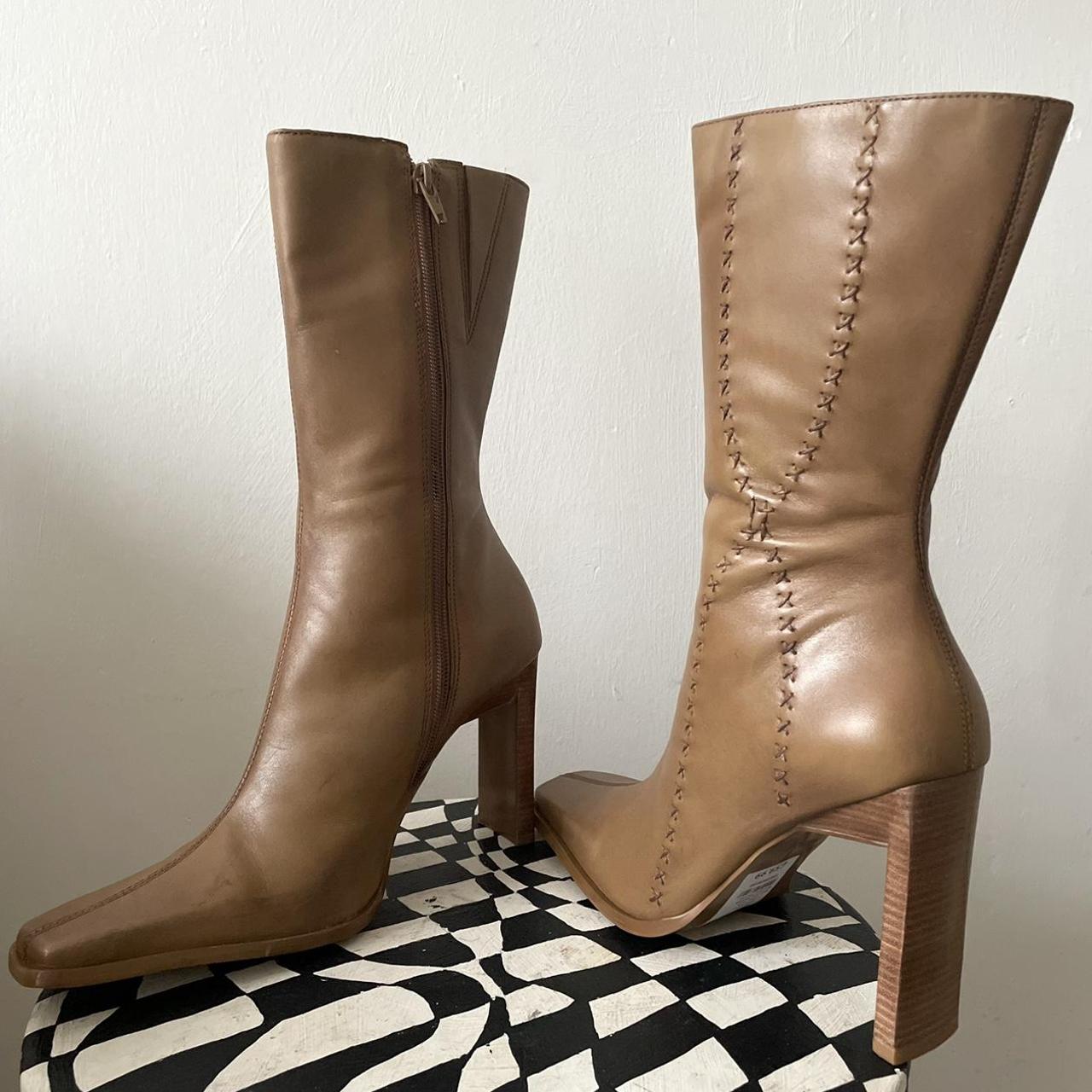 River Island Women's Tan Boots | Depop