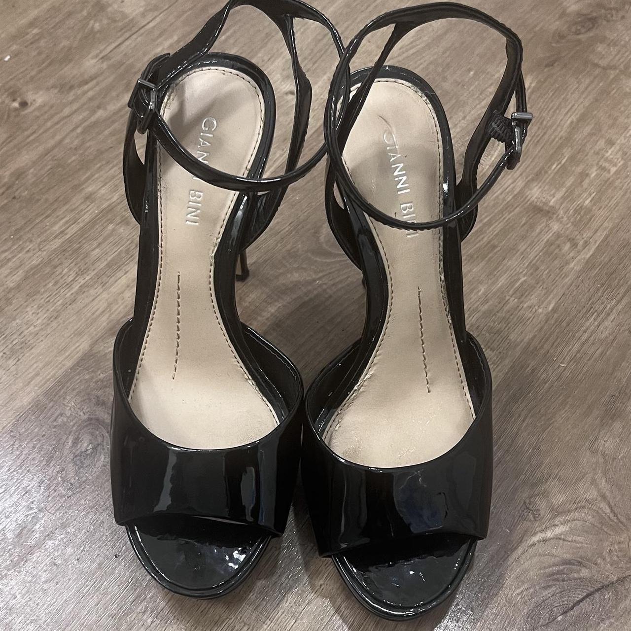Black patent leather Gianni Bini heels #stilletos... - Depop