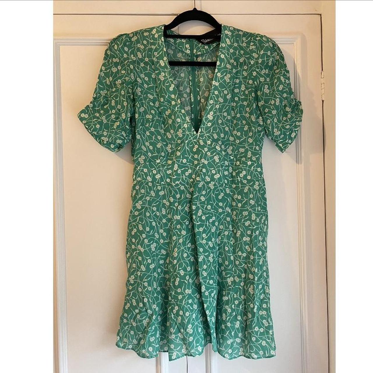 Réalisation Par Women's Blue and Green Dress | Depop