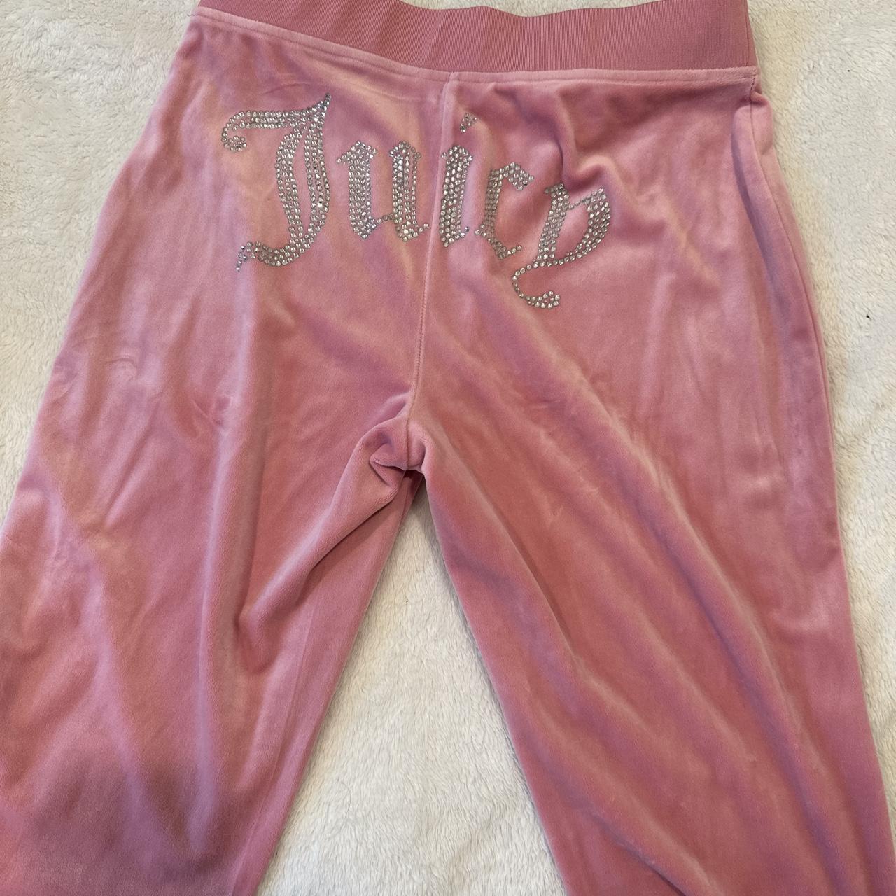 JUICY TRACK SET- Pink bedazzled zip up with matching... - Depop