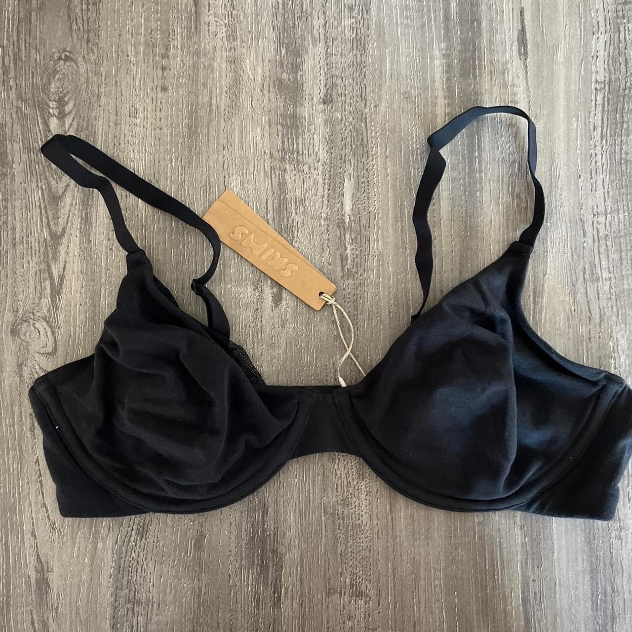 New Skims cotton jersey underwire bra in Soot. Size 34D - Depop