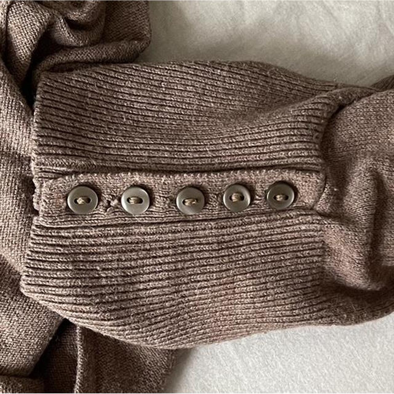 Brown cute jumper with buttons on the ends of... - Depop
