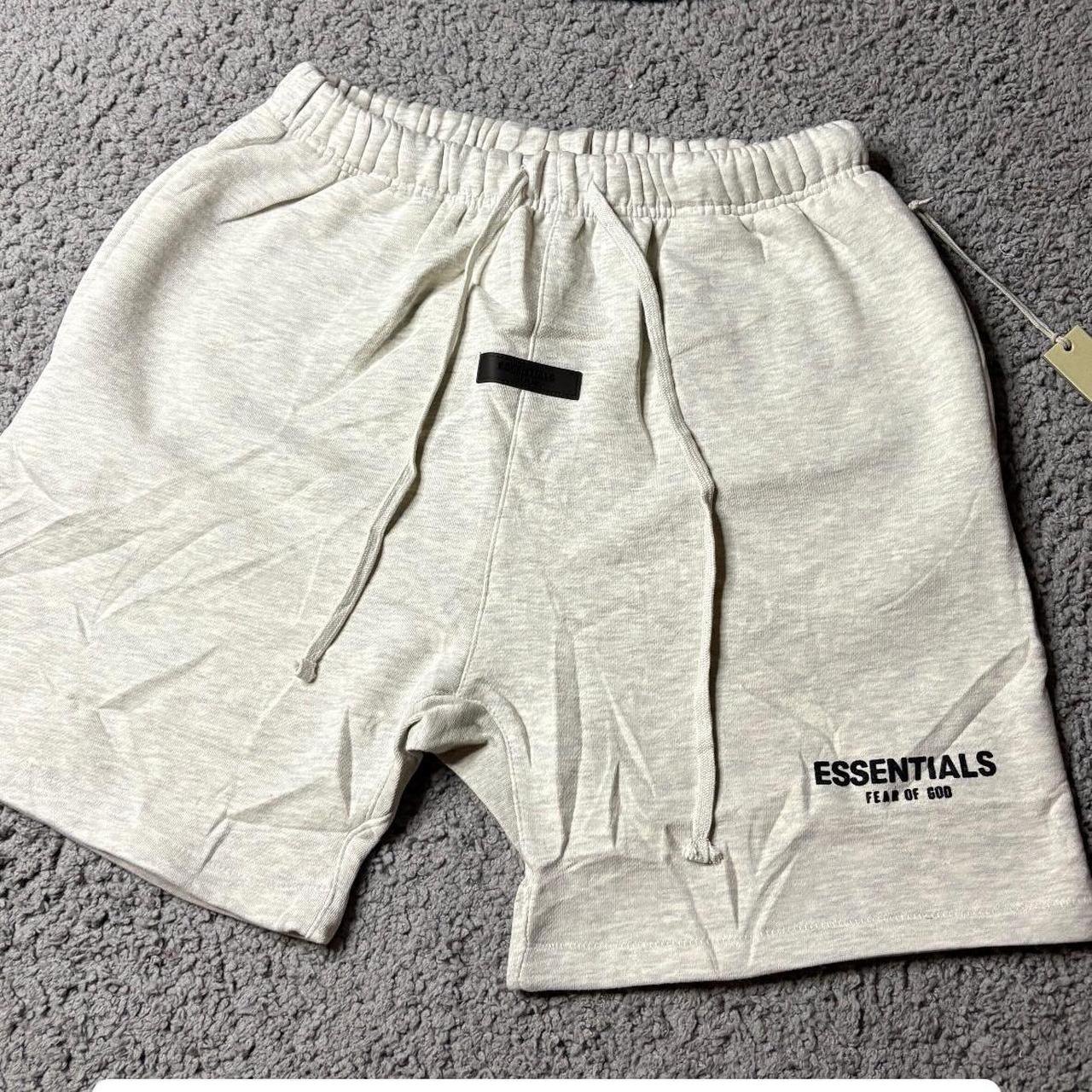 Light Oatmeal Essentials Shorts | Depop